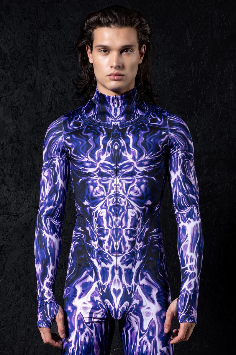 Electrify Me Men's Purple Sci-fi Costume for Halloween | Devil Walking
