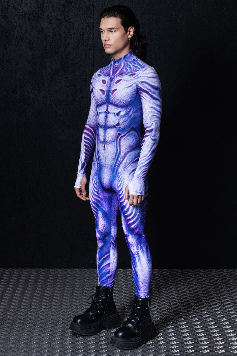 Halloween Alien Skin Men's Costume In Purple | Devil Walking