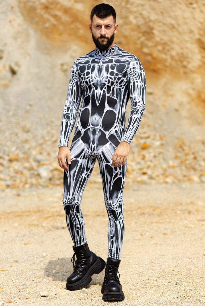 Full Body Black Morph Men Costume from Spandex | Devil Walking