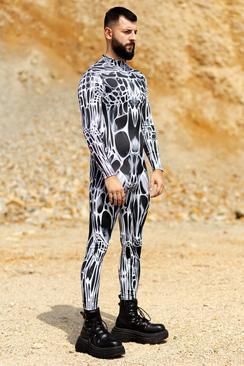 Full Body Black Morph Men Costume from Spandex | Devil Walking