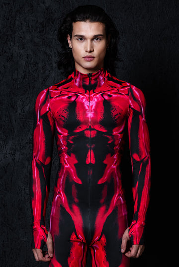 Bloodlust Devil Men's Halloween Costume in Red & Black | Devil Walking
