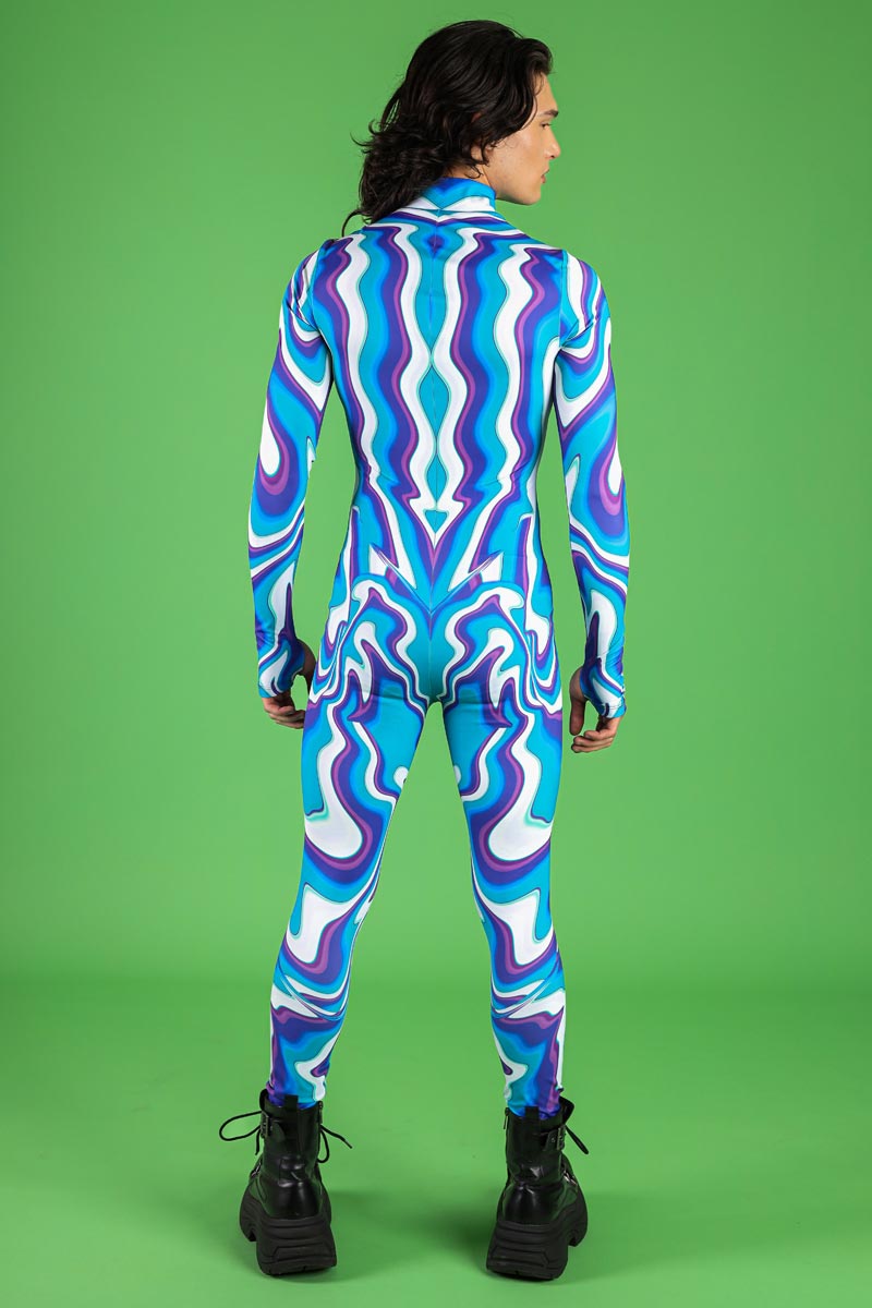 Blue Currents Men Full Body Costume for Rave | Devil Walking