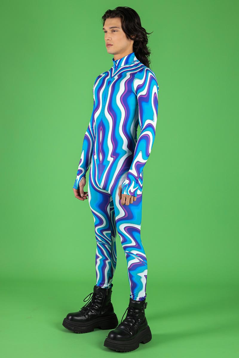 Blue Currents Men Full Body Costume for Rave | Devil Walking