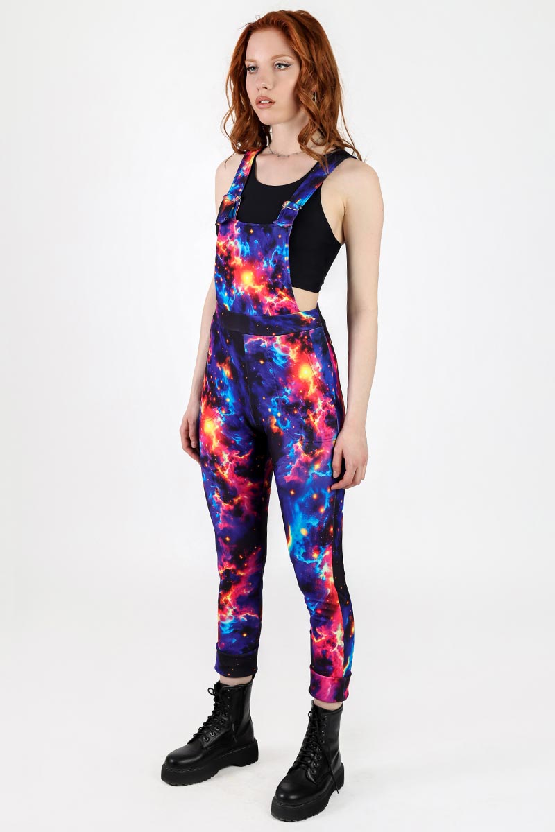 Bursting Galaxy Plus Size Overalls for Women | Devil Walking