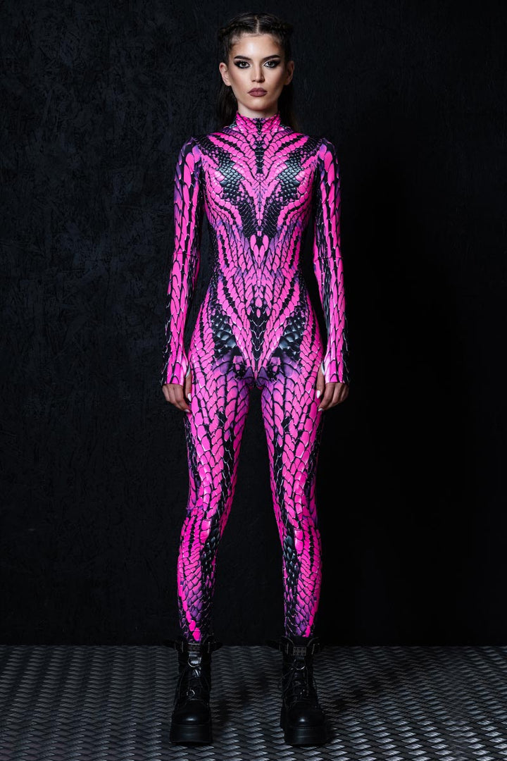 Pink Candy Viper Halloween Costume for Women | Devil Walking