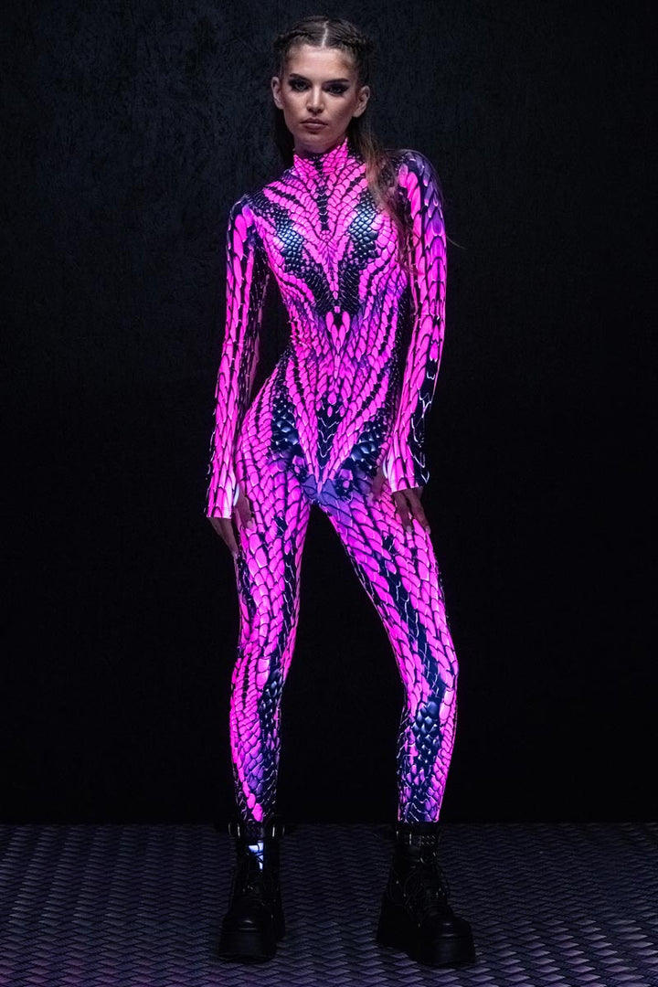 Pink Candy Viper Halloween Costume for Women | Devil Walking