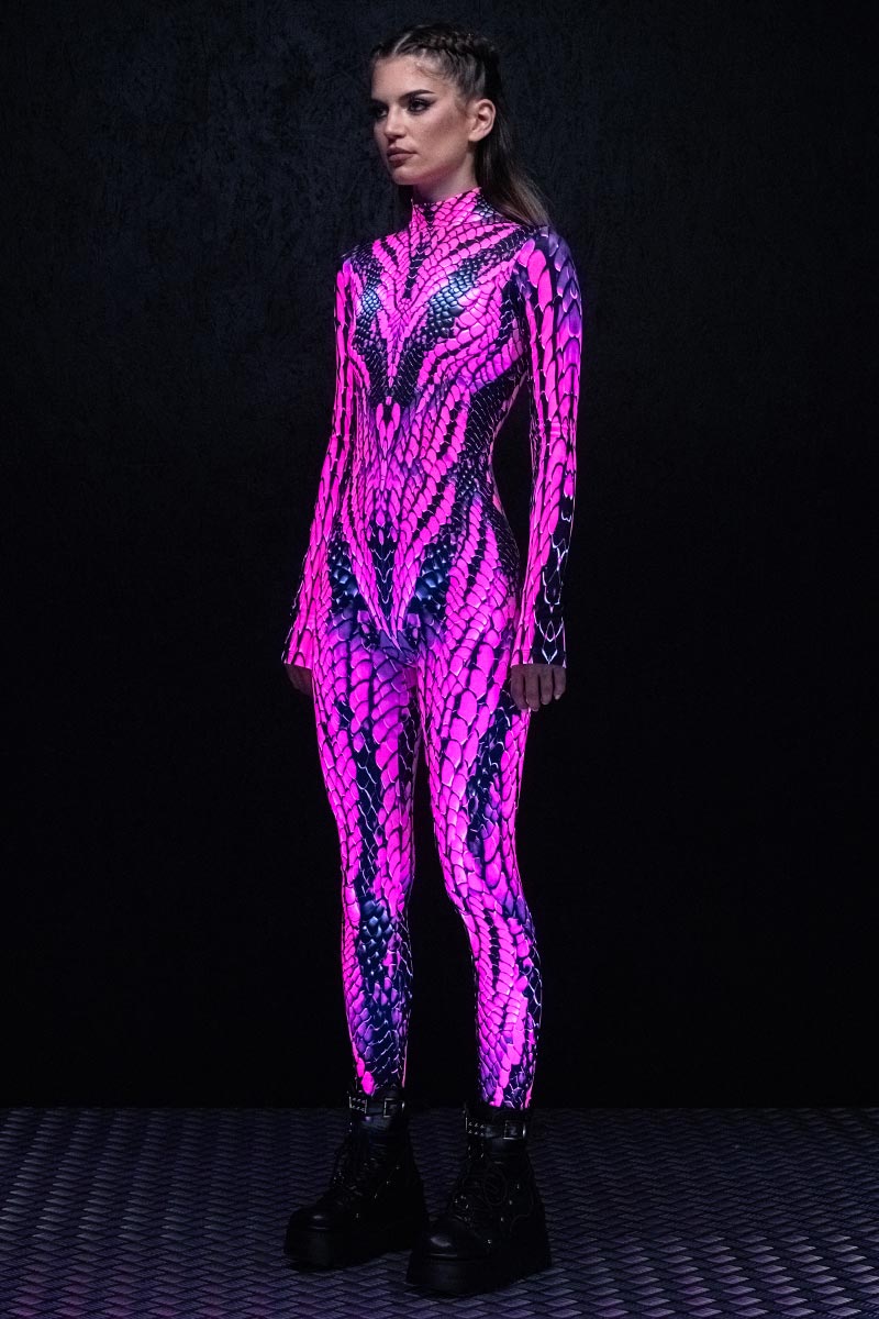 Pink Candy Viper Halloween Costume for Women | Devil Walking