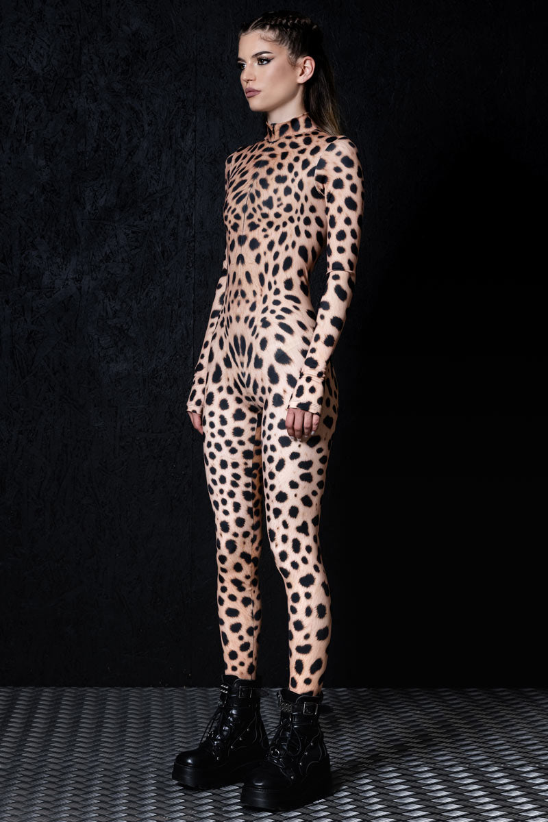 Halloween Cheetah Spandex Costume for Women | Devil Walking
