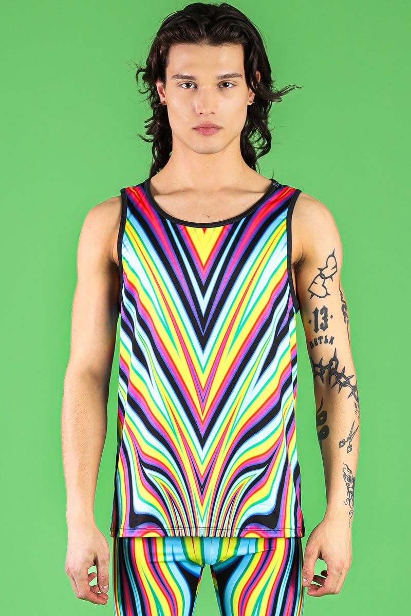 Printed Chroma Rebel Men's Rave Tank Top | Devil Walking