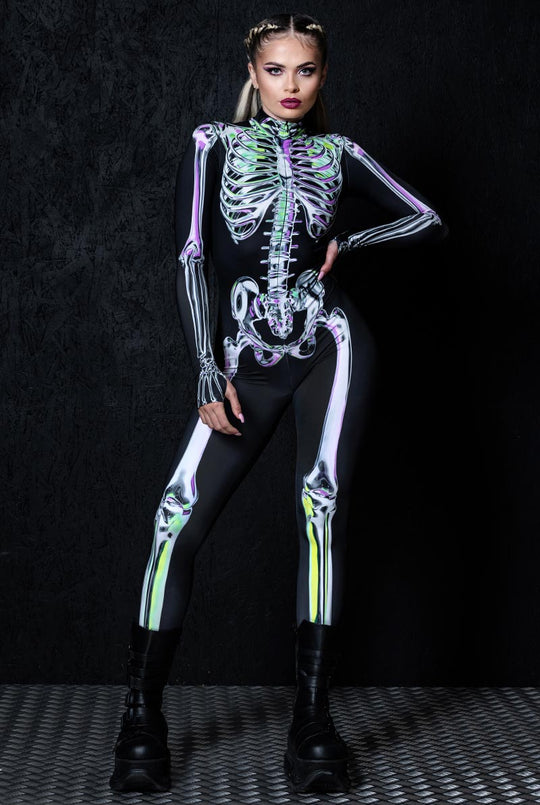 Sexy Chromatic Skeleton Costume for Halloween | Devil Walking