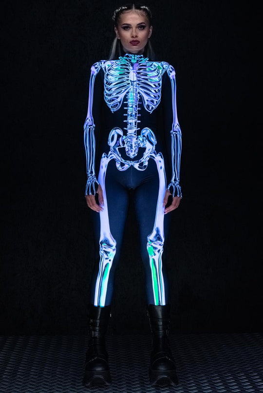 Sexy Chromatic Skeleton Costume for Halloween | Devil Walking