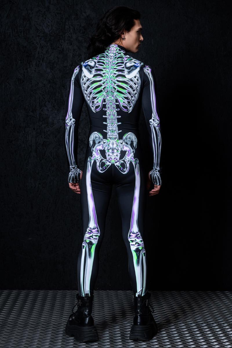 One Piece Chromatic Skeleton Mens Costume For Halloween Devilwalking
