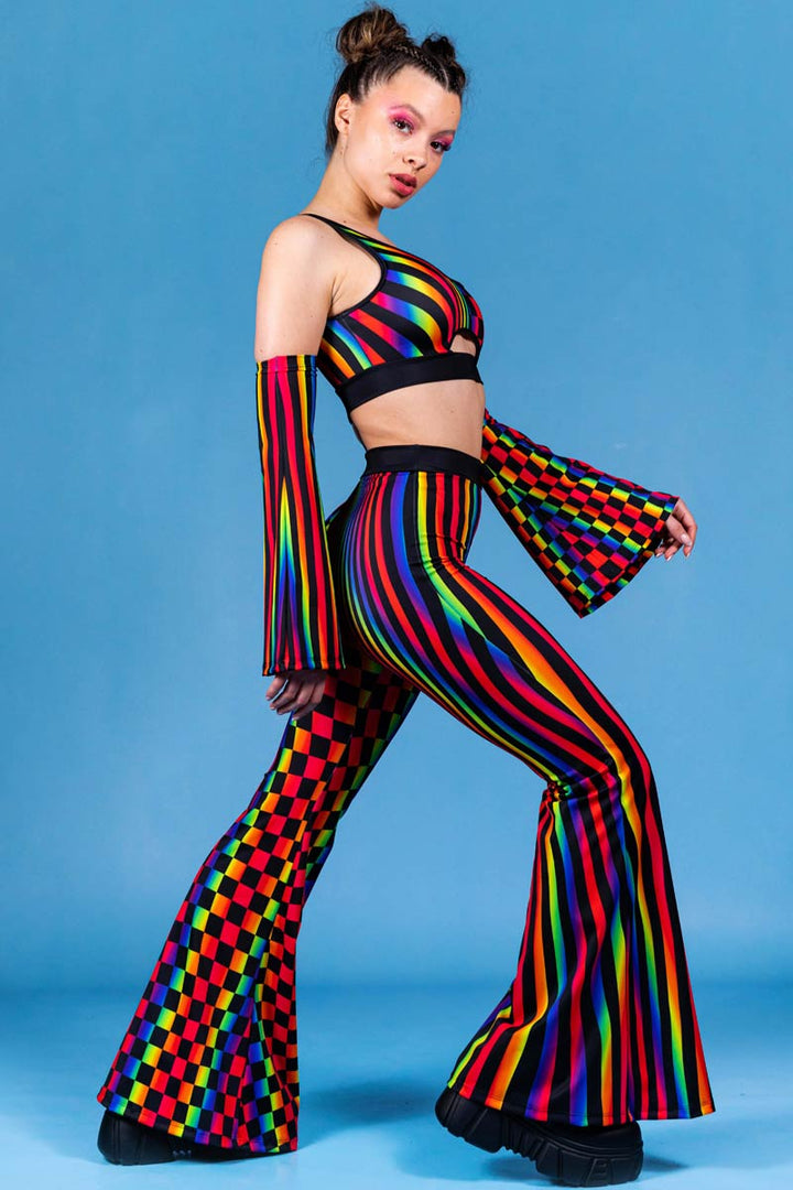 Checkered Disco Duality Bell Bottoms Set for Pride | Devil Walking