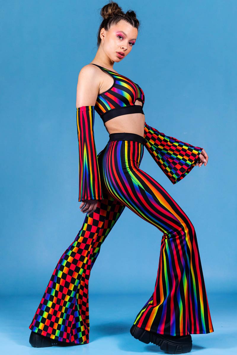 Checkered Disco Duality Bell Bottoms Set for Pride | Devil Walking
