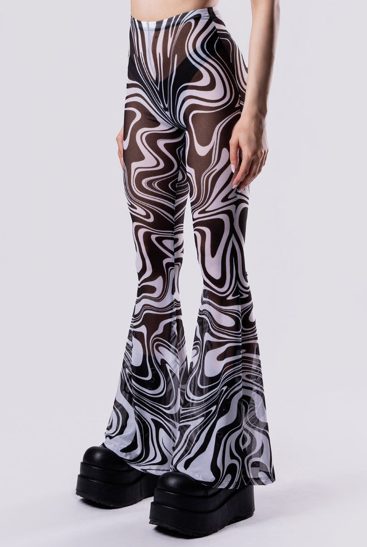 Dissonance Mesh Flared Pants for Summer Festivals | Devil Walking