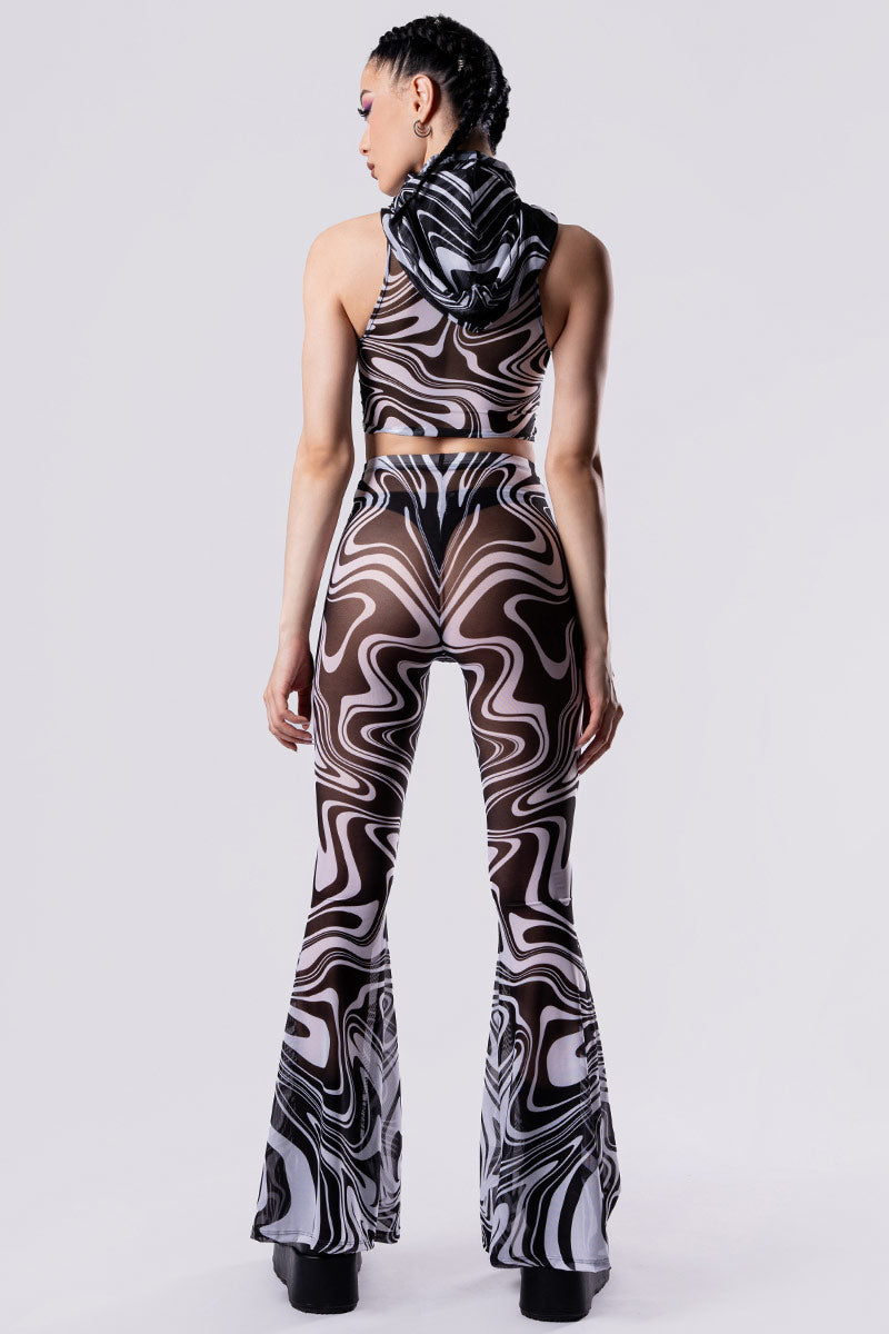 Dissonance Mesh Flared Pants Set - Rave Outfit | Devil Walking