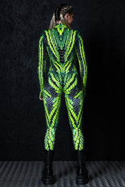 Green Electric Viper Halloween Costume for Women | Devil Walking