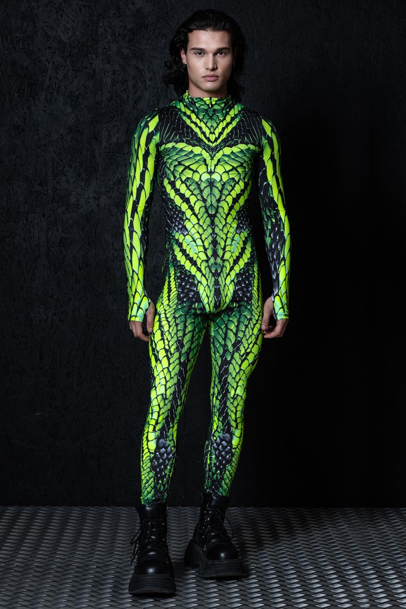 Green Electric Viper Men's Costume for Halloween | Devil Walking