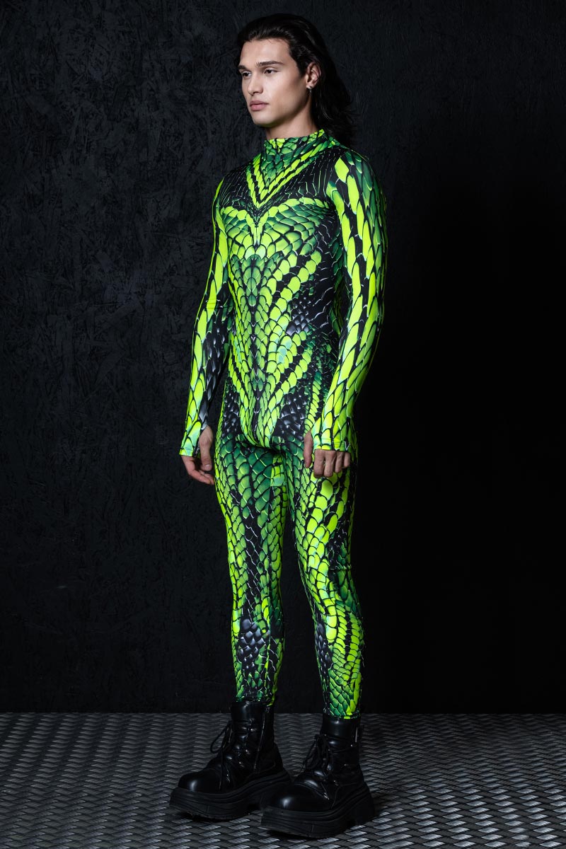 Green Electric Viper Men's Costume for Halloween | Devil Walking