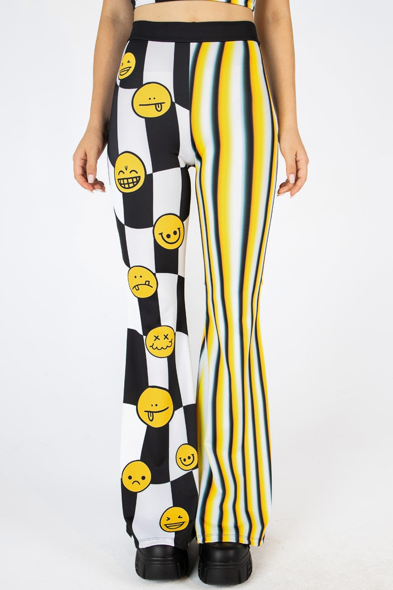 Disco Emojination Bell Bottoms Rave Set in Yellow | Devil Walking