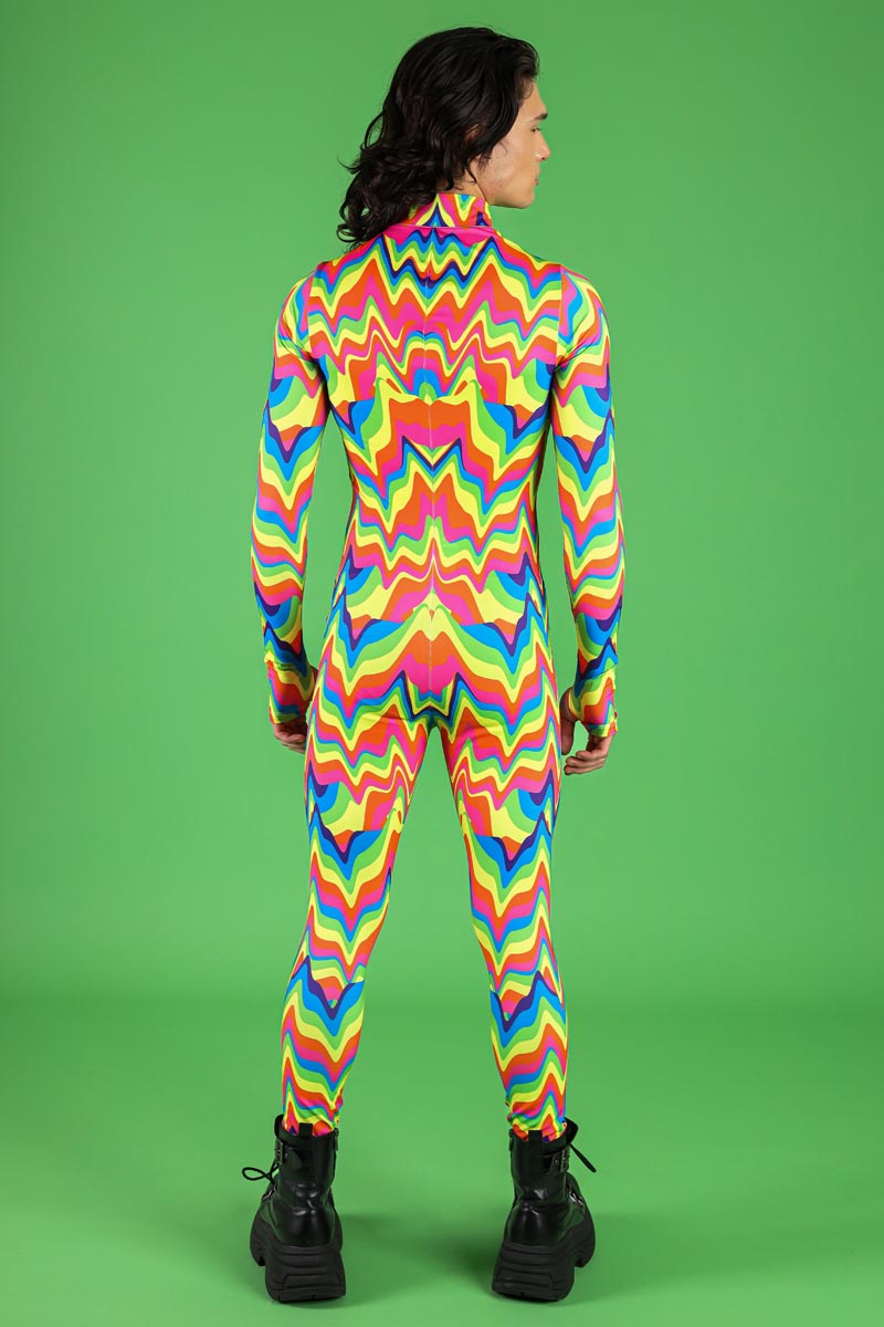 Groovy Rainbow Men Rave Costume for Pride Festivals | Devil Walking