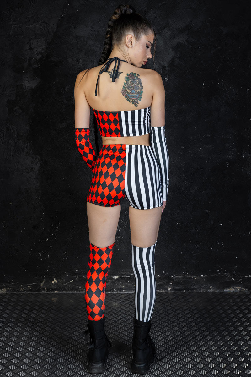 Harlequin Two Piece Garter Leggings Set for Halloween | Devil Walking