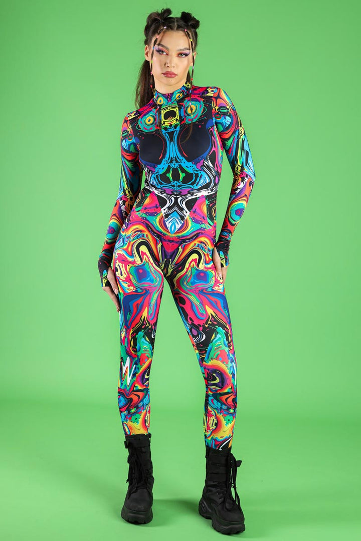 Inksplosion Full Body Rainbow Costume for Women | Devil Walking