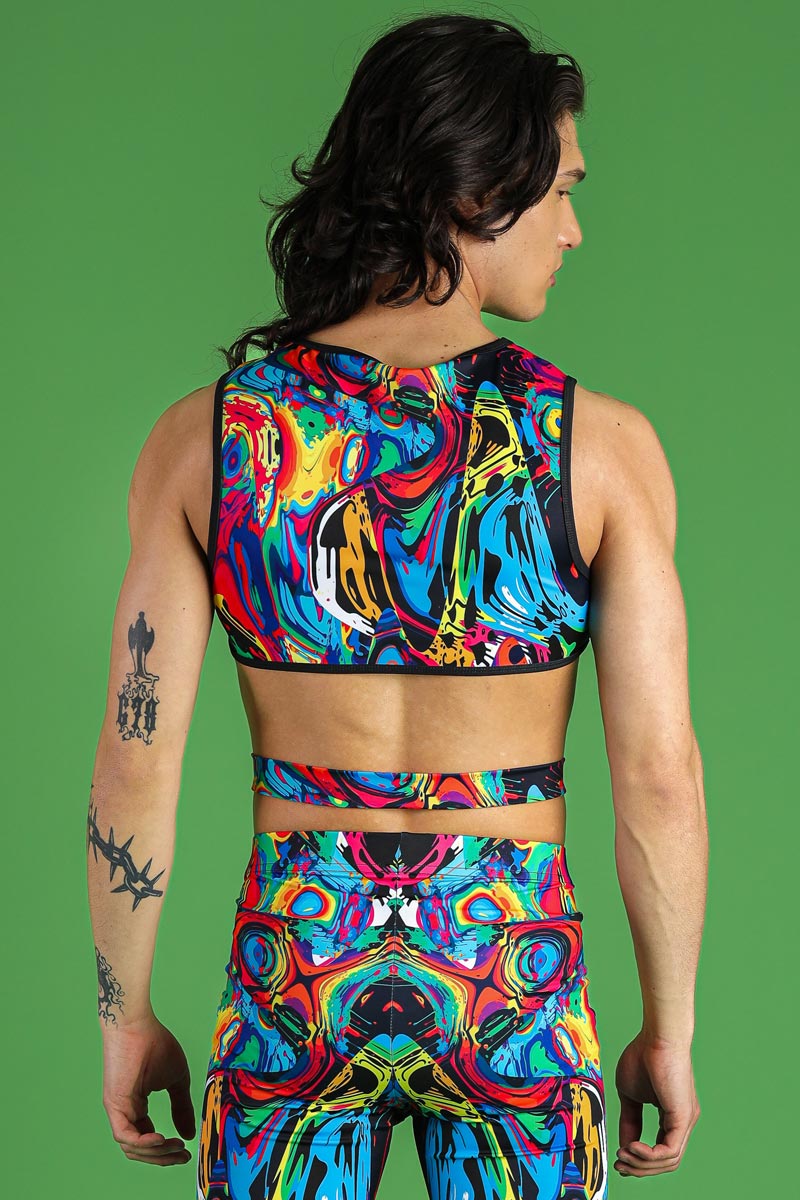 Inksplosion Men's O-Ring Cut Out Crop Top for Pride | Devil Walking