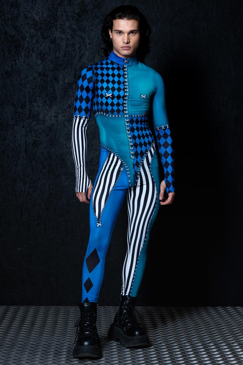 Jester Men's Halloween Costume from Spandex | Devil Walking