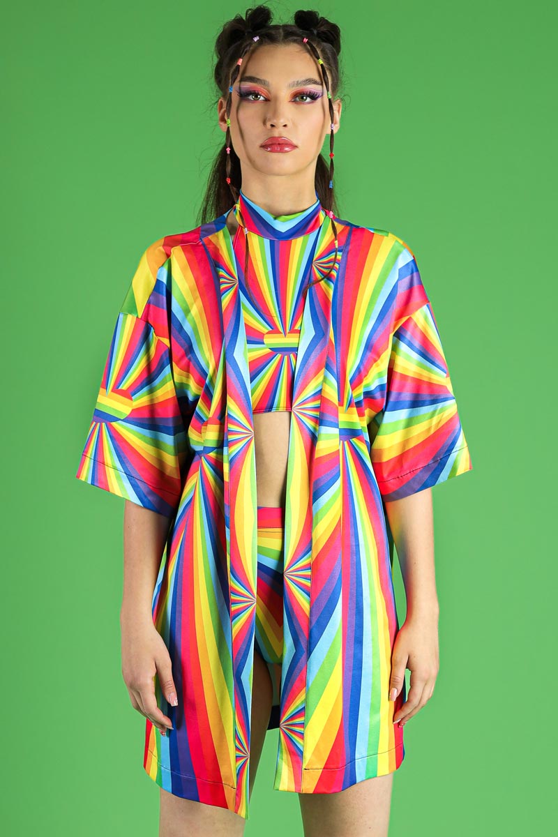 Love is Love Rainbow Kimono for Rave & Pride Festivals | Devil Walking