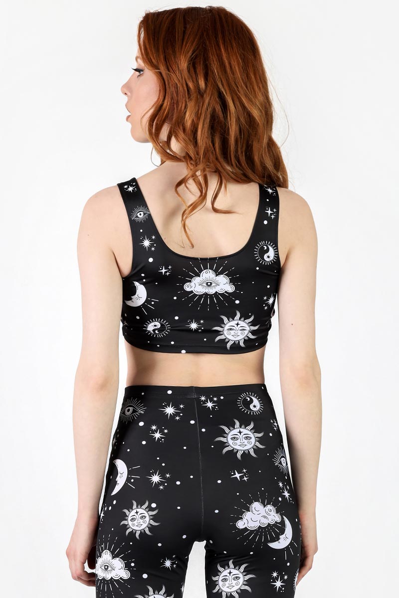 Midnight Sky Gothic Lace Bra Top in Black for Women | Devil Walking