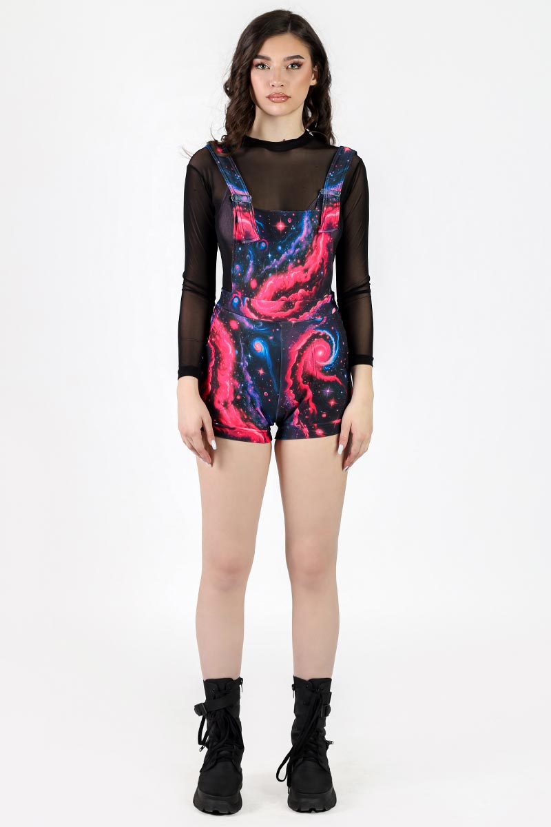 Printed Nebula Galaxy Shortalls for Women | Devil Walking