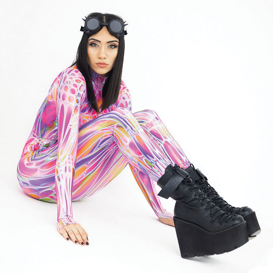 Pink Morph Cyber Costume for Halloween | Devil Walking