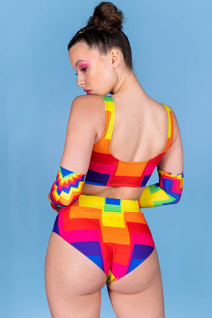 Pixel Love Booty Shorts Matching Set - Pride Outfit | Devil Walking