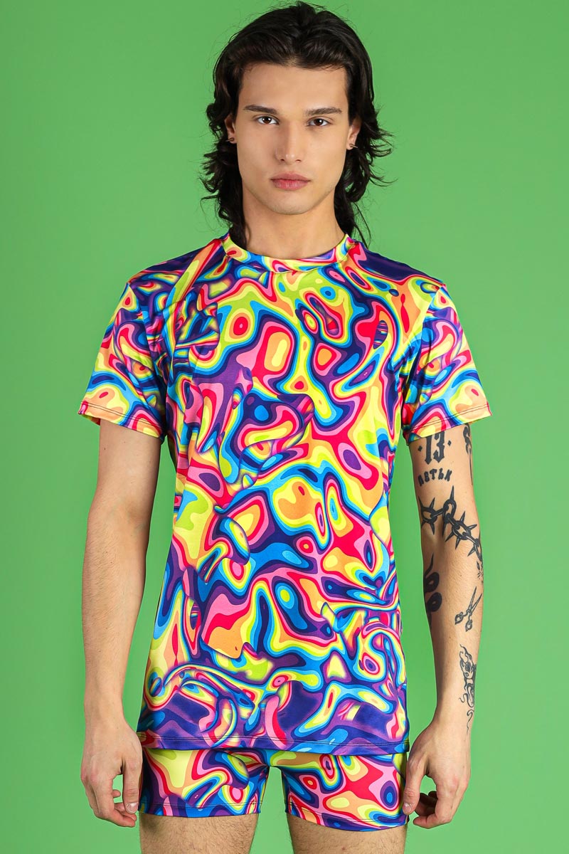 Rainbow Dreams High Waisted Men Shorts Set for Rave | Devil Walking