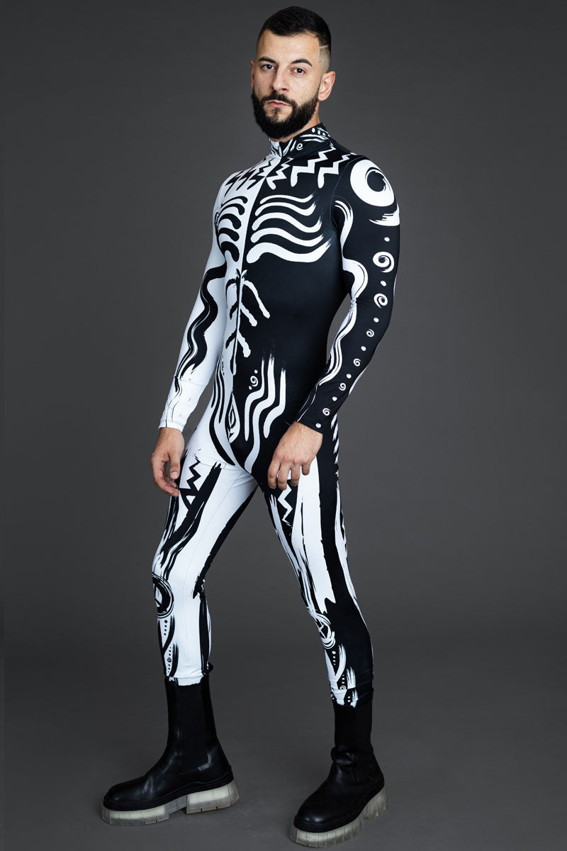 Shaman Eye Tribal Costume for Men in Black and White | Devil Walking