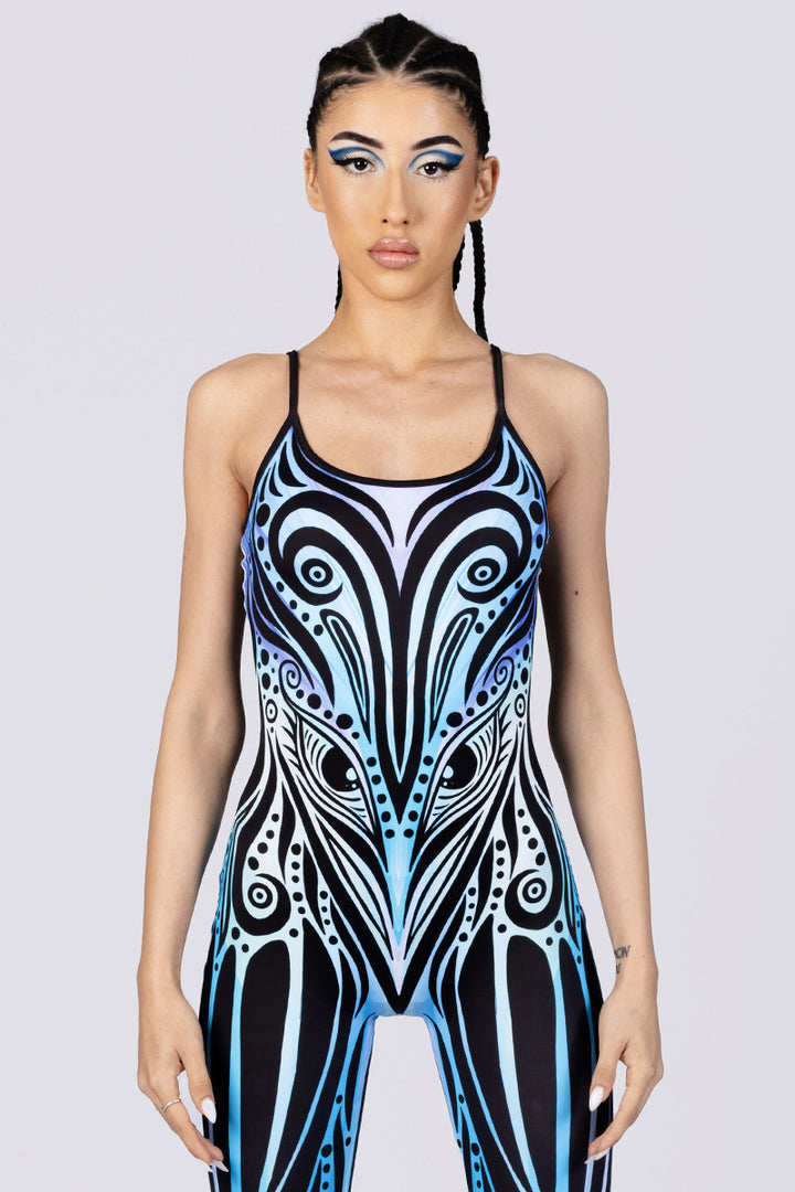 Sky Dancer Sleeveless Catsuit with Straps | Devil Walking