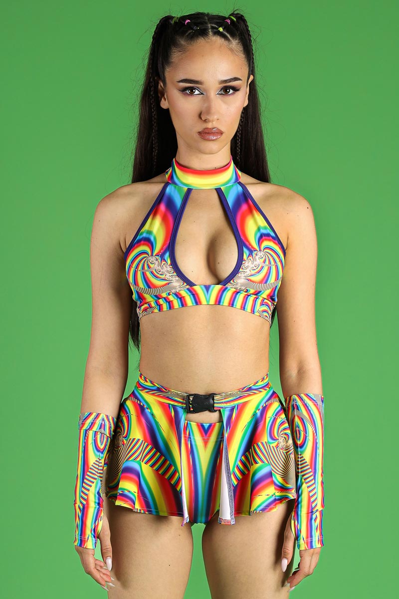 Spectral Spin Mini Clasp Rainbow Skirt Set for Pride | Devil Walking