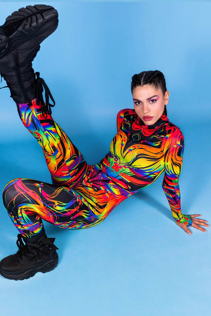 Sunset Love Costume in Rainbow Colors for Rave & Pride | Devil Walking