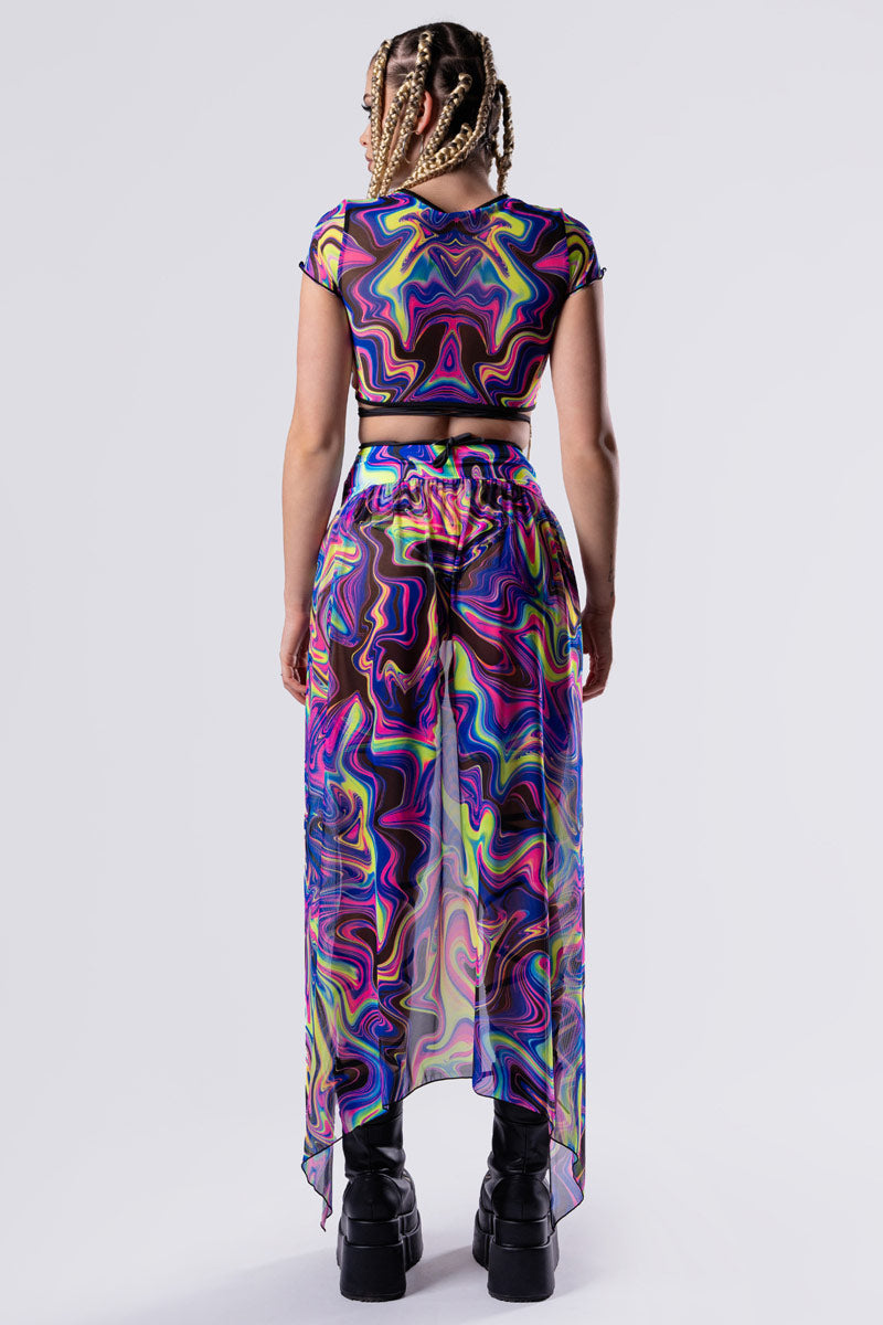 Total Obsession Open Front Sheer Maxi Skirt from Mesh | Devil Walking