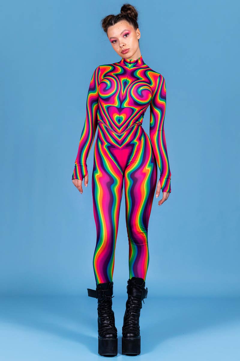 Toxic Love Rave Costume for Women in Rainbow Colors | Devil Walking