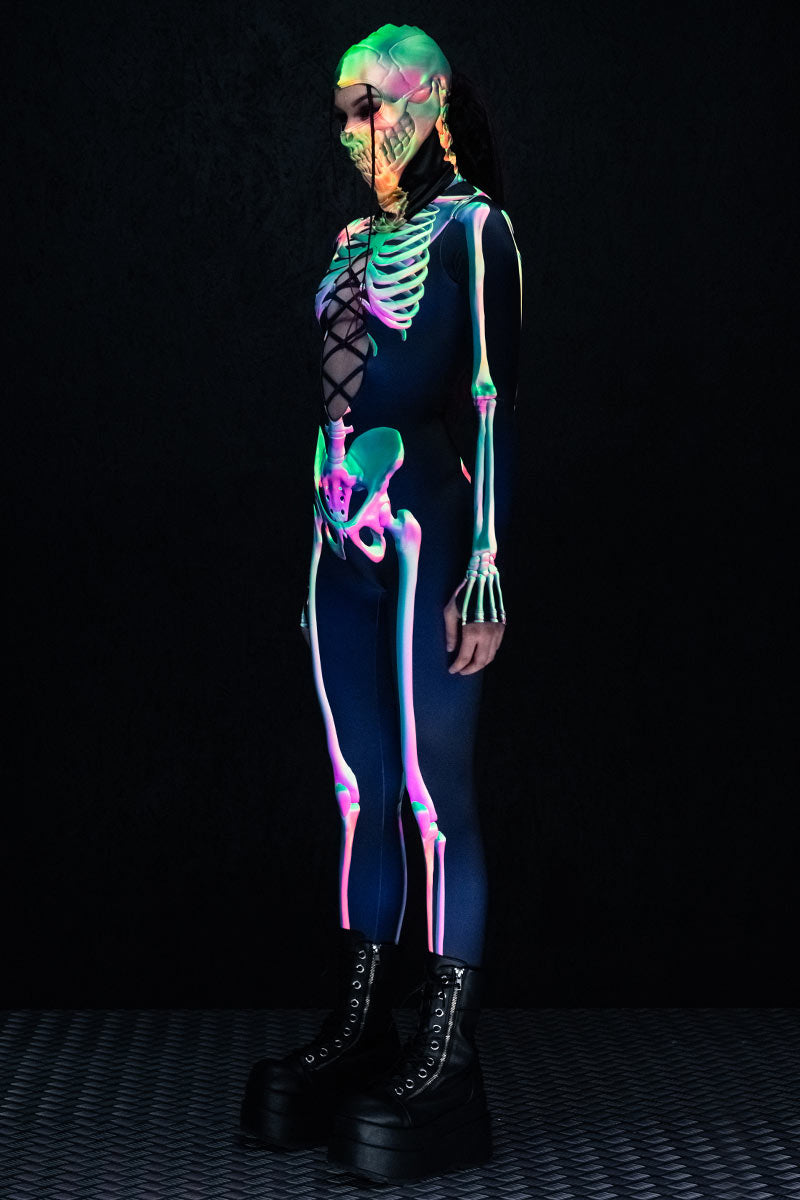 Toxic Skeleton Open Front Sexy Costume for Halloween | Devil Walking