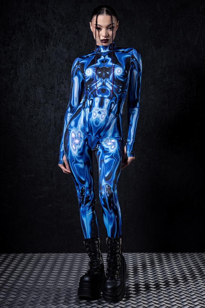 Blue Vortexia Sci-fi Women's Costume for Halloween | Devil Walking