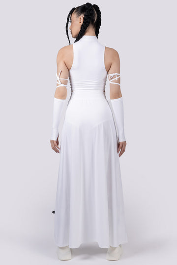 White Half Zip Crop Top | Devil Walking