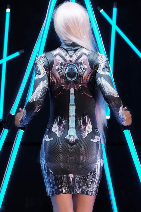 Prototype Robot Bodycon Dress - Cyberpunk Cosplay | Devil Walking