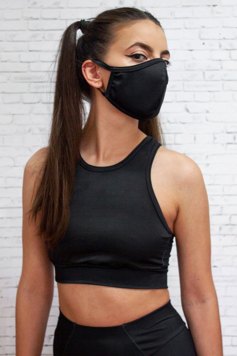 Breathable Black Face Mask Made from Cotton and Polyester | Devil Walking