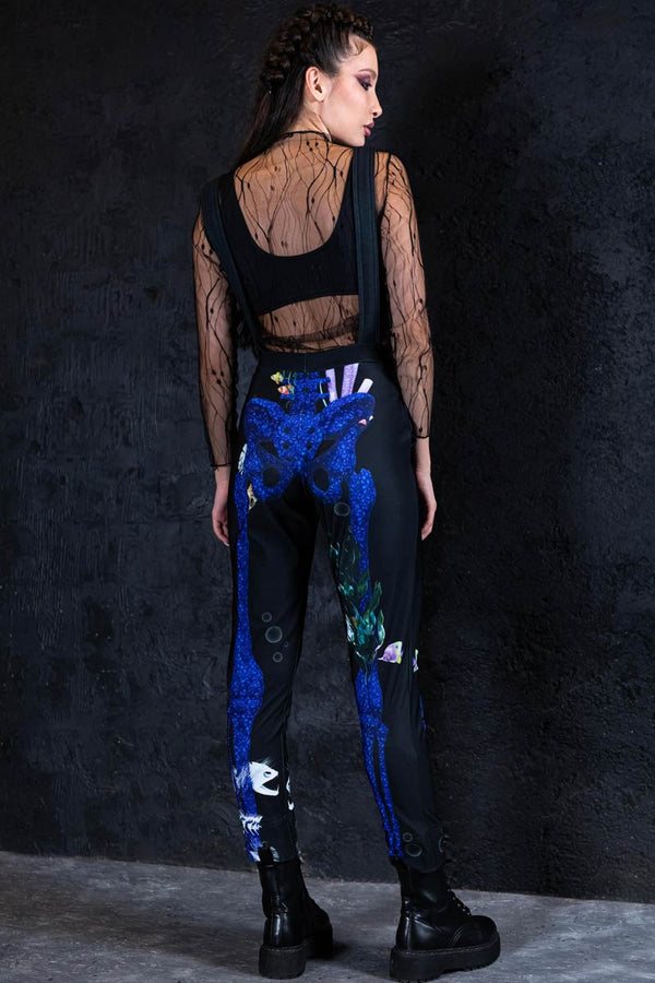 Blue Coral Skeleton Overalls for Women | Devil Walking