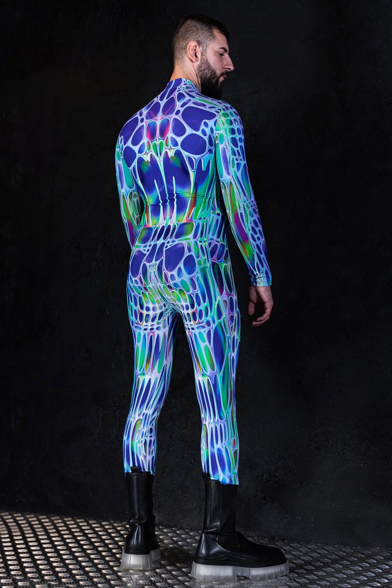 Blue Morph Men Sci-Fi Costume for Halloween | Devil Walking