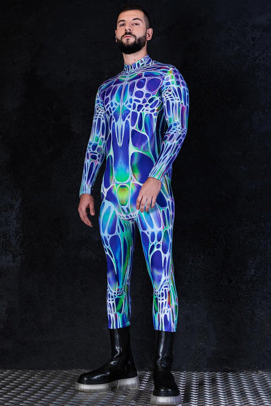Blue Morph Men Sci-Fi Costume for Halloween | Devil Walking