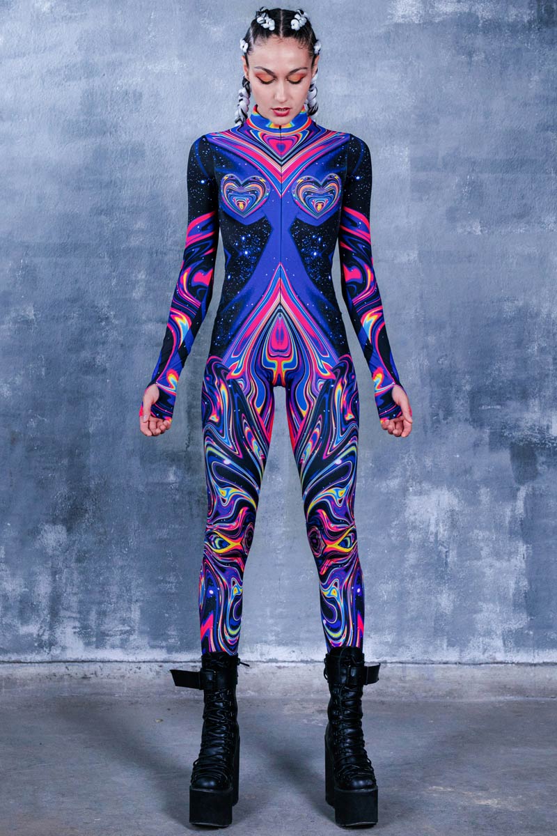 Cosmic Love Rave Costume for Aerial Performances | Devil Walking